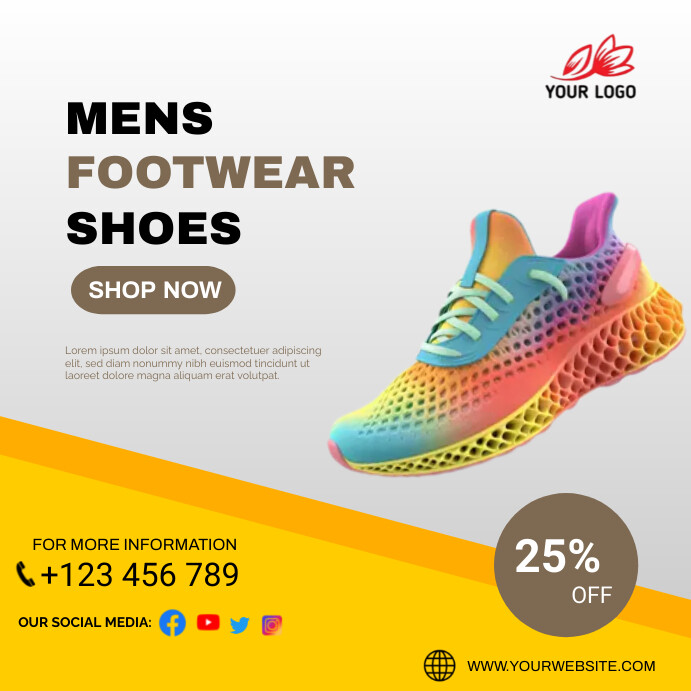 Plantilla de Mens Footwear Shoes | PosterMyWall