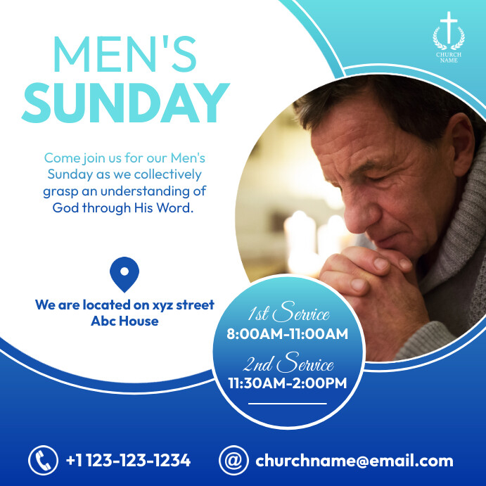 Mens Sunday Church flyer Template | PosterMyWall