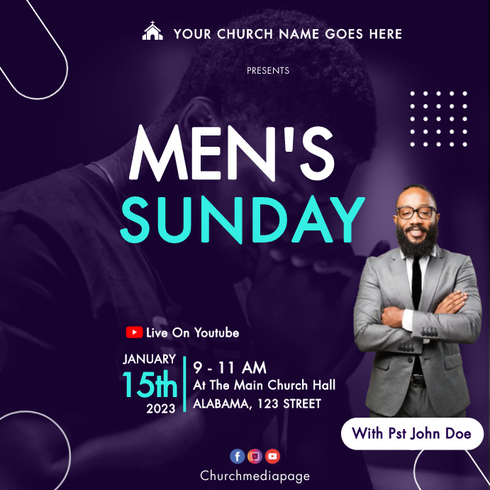 Mens Sunday Template | PosterMyWall