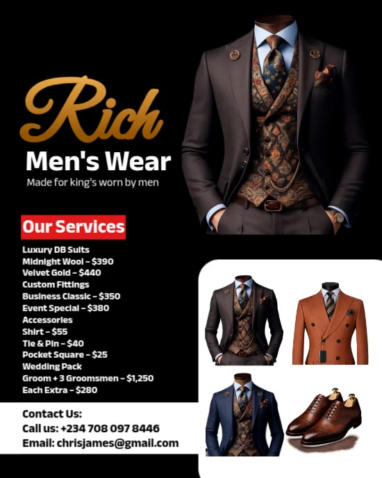 mens wear men fashion mens fashion flyer Template | PosterMyWall