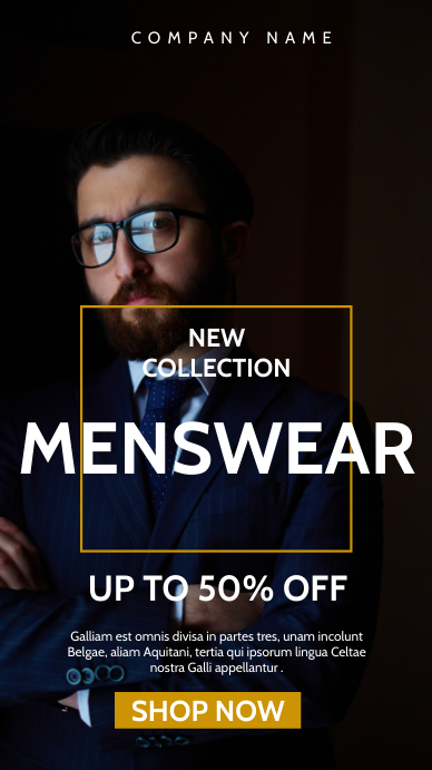 menswear fashion suits advertisement Template | PosterMyWall