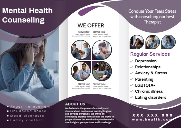 Mental Health Counseling brochure Template | PosterMyWall