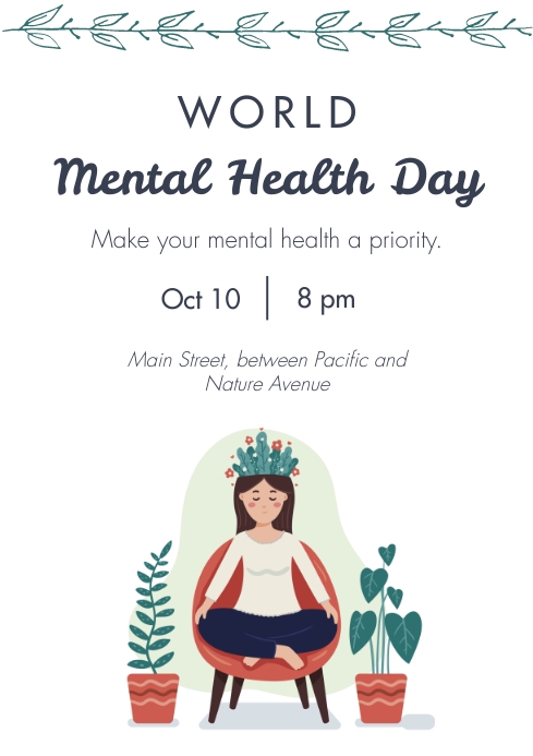 Mental Health Day Flyer Template | PosterMyWall