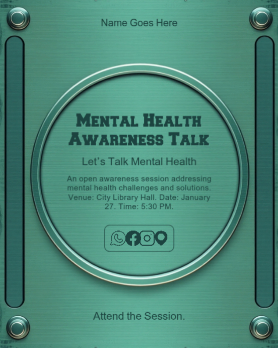 Mental Health Instagram Portrait Design | Awareness Instagram Post ...