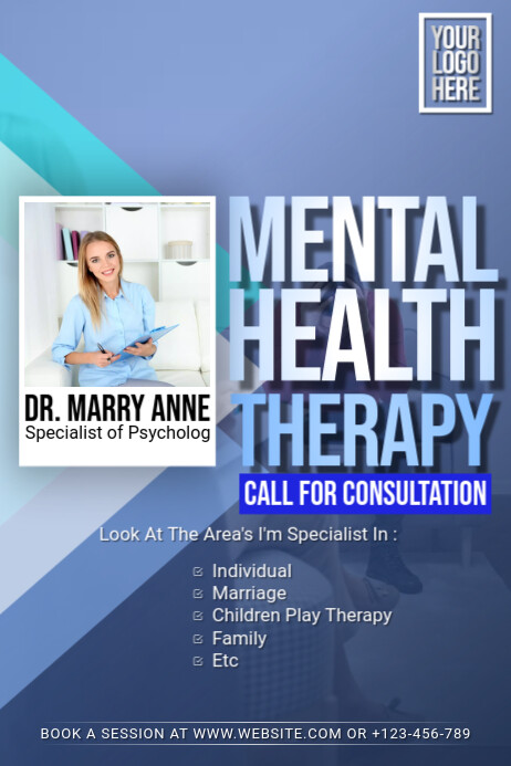 MENTAL HEALTH THERAPY Template | PosterMyWall