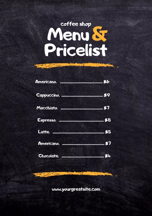 Copy of Menu & Pricelist | PosterMyWall