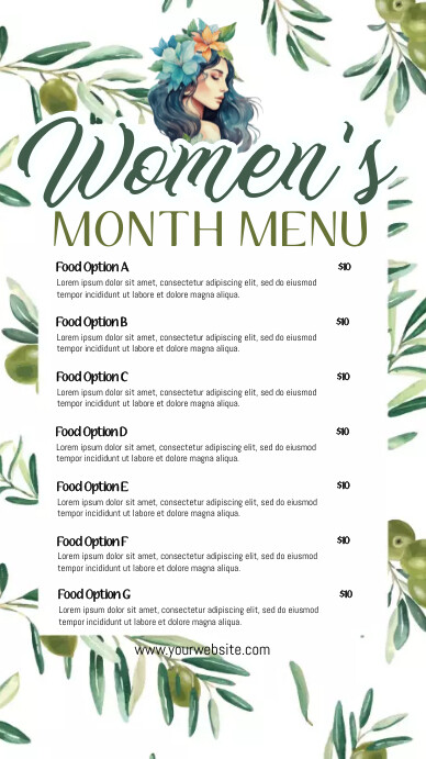 Menu | Women's Month Template | PosterMyWall