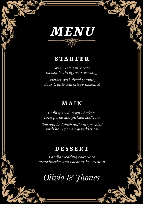 Menu A4 Template | PosterMyWall