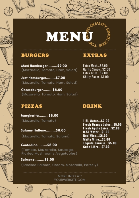 Menu A4 Template | PosterMyWall