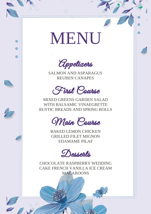 Menu A4 Template | PosterMyWall