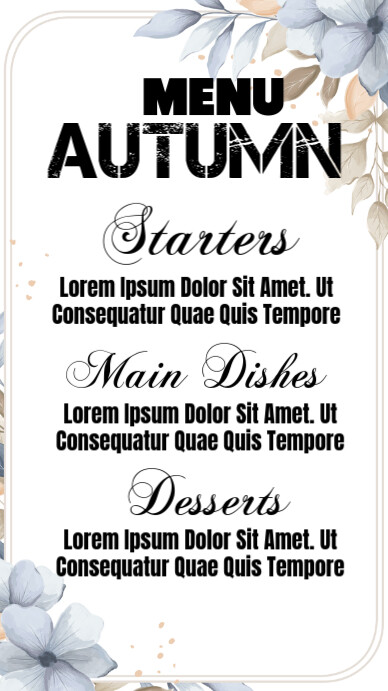 Modèle Menu Autumn | PosterMyWall