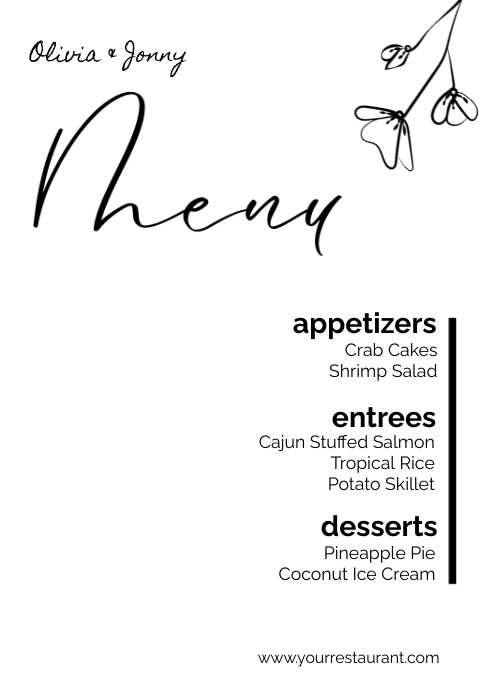 menu black and white Template | PosterMyWall