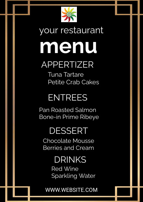 Plantilla de Menu Card A4 | PosterMyWall