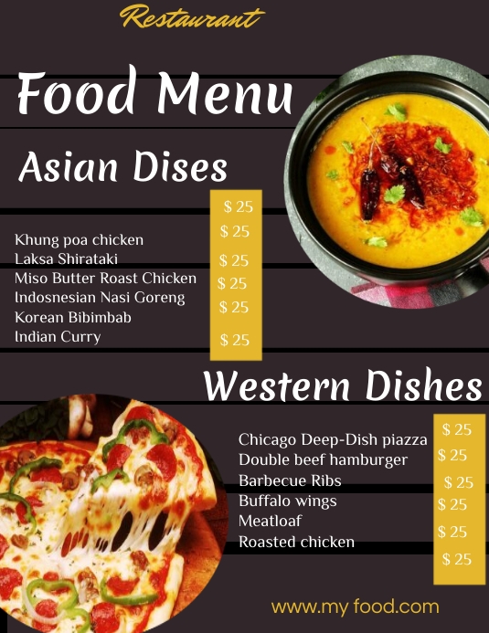 Menu card Template | PosterMyWall