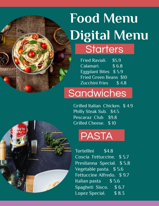 Copy of Menu card | PosterMyWall