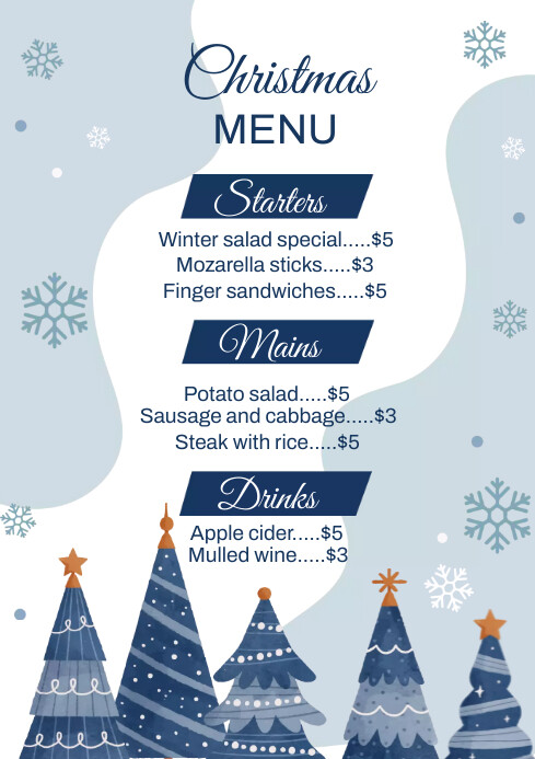 Menu Christmas Ads Templat | PosterMyWall