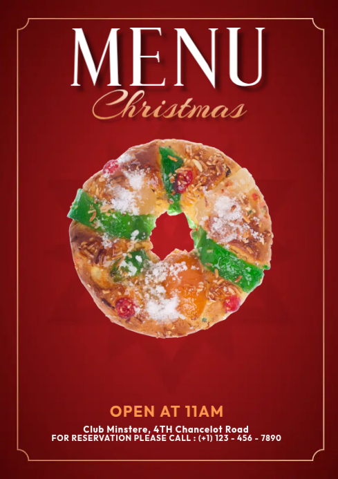 Menu Christmas Poster Templat | PosterMyWall