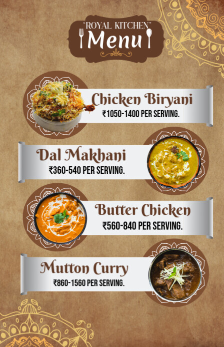 MENU Design Style Template | PosterMyWall