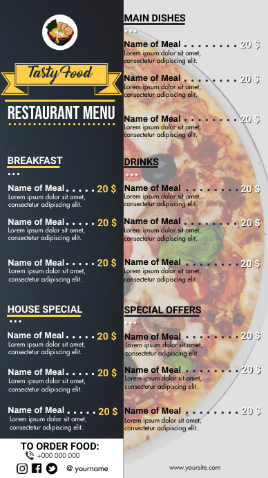 Menu Template | PosterMyWall