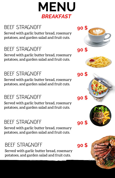 Menu design template | PosterMyWall