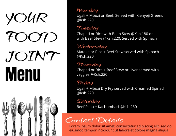 Menu Template | PosterMyWall