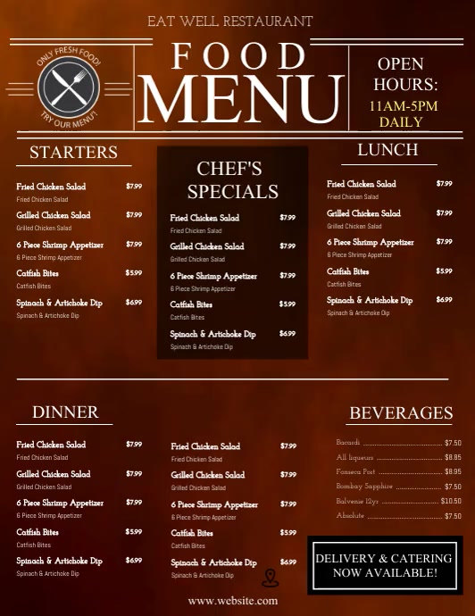 Menu Templat | PosterMyWall