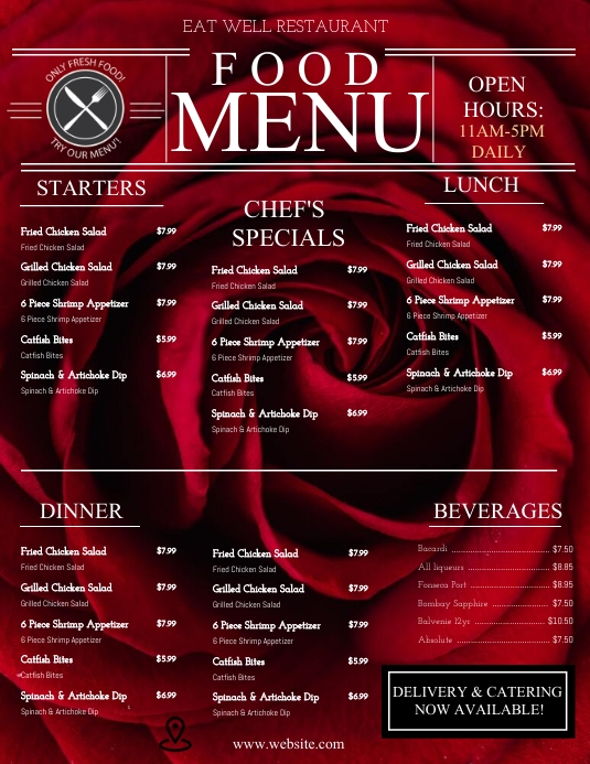 Menu Template | PosterMyWall