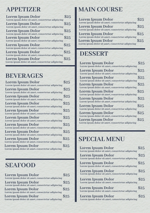 Menu Design Template | PosterMyWall
