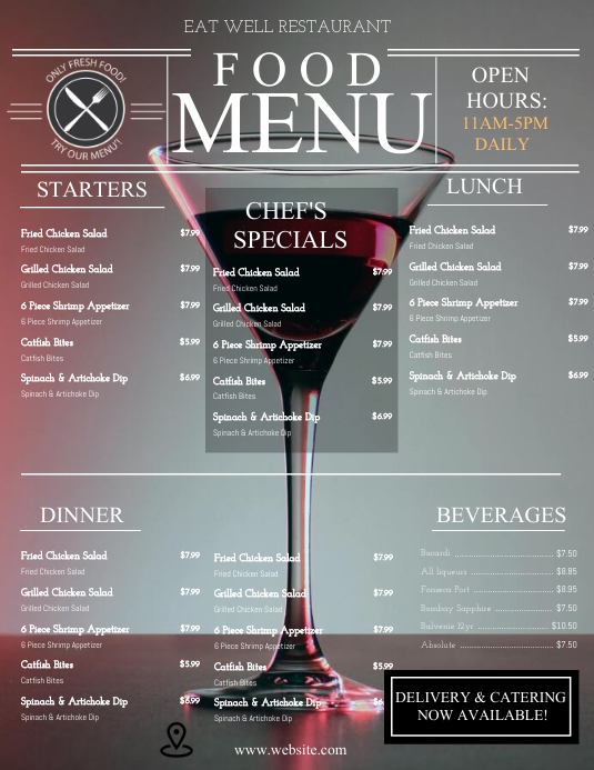 Menu Template | PosterMyWall