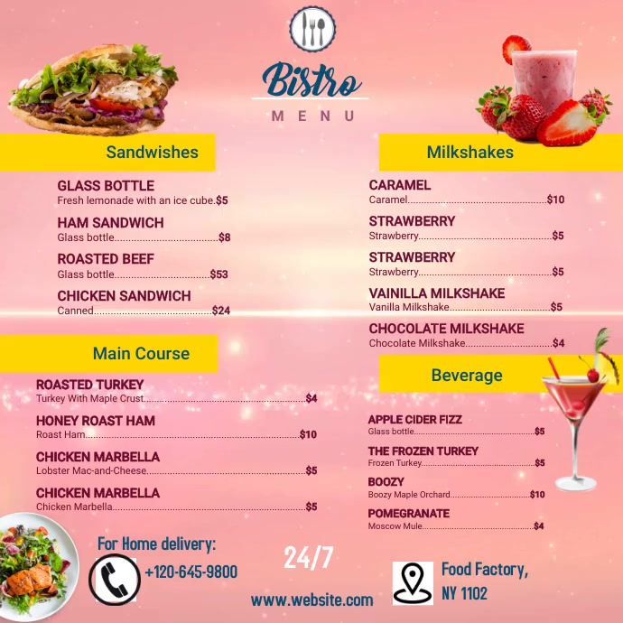 Menu Template | PosterMyWall