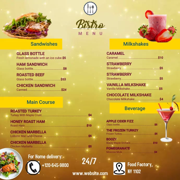 Menu Template | PosterMyWall