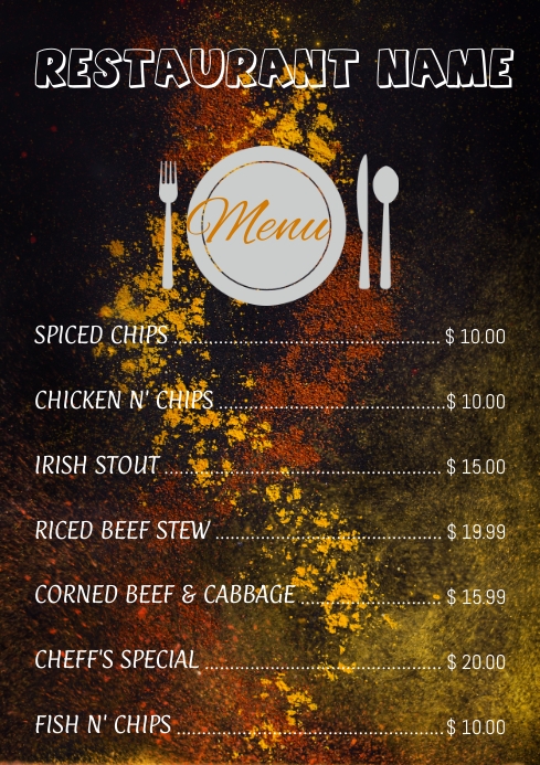 menu Template | PosterMyWall