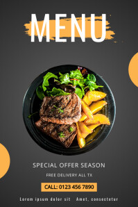 Restaurant Menu Card, Restaurant Menu Template | PosterMyWall