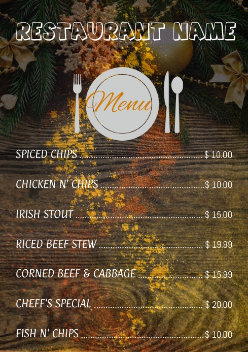 Copy of menu | PosterMyWall