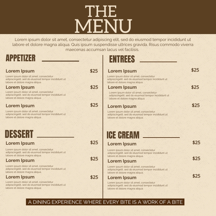 Menu Design Template | PosterMyWall