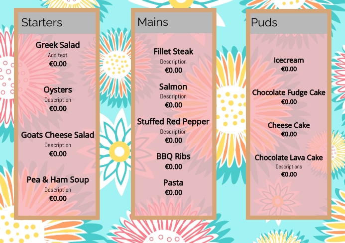 Copy of Menu | PosterMyWall