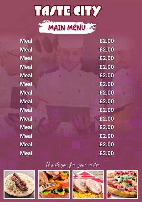 Menu Template | PosterMyWall