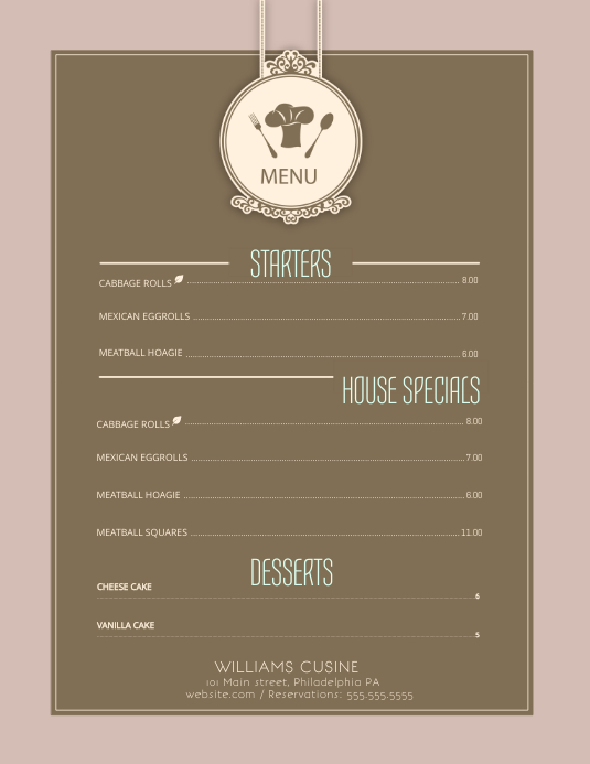 menu Template | PosterMyWall