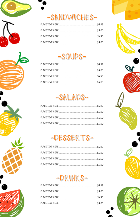Menu Template | PosterMyWall