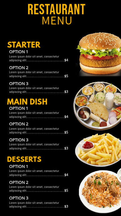 Menu Design Template | PosterMyWall