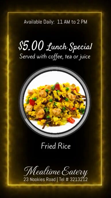 Menu digital display template | PosterMyWall