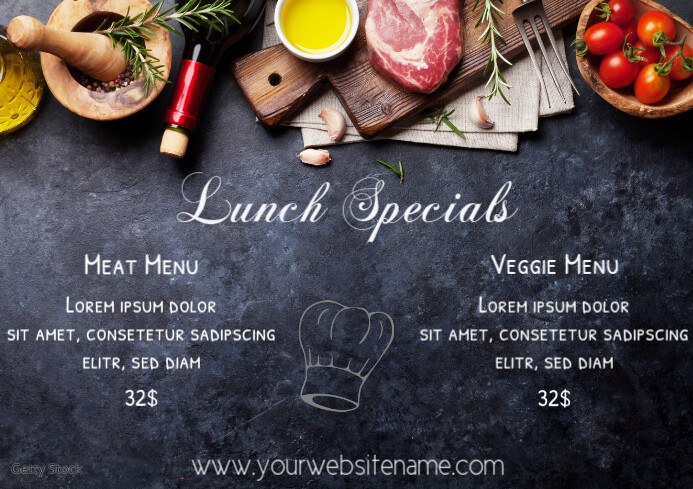 Copy of Menu Dinner Restaurant Flyer Card Chalk Board | PosterMyWall