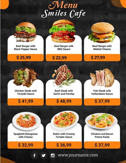 Menu flier Template | PosterMyWall