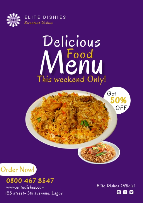 Copy of Menu flyer | PosterMyWall