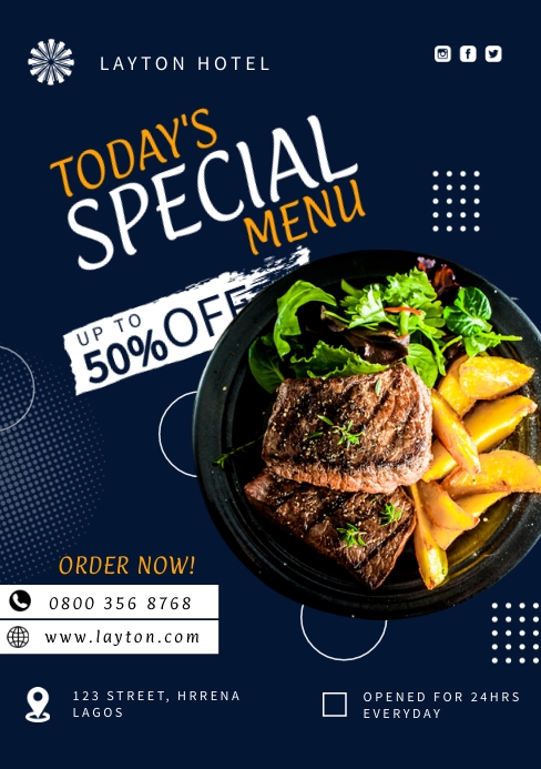 Menu flyer Template | PosterMyWall