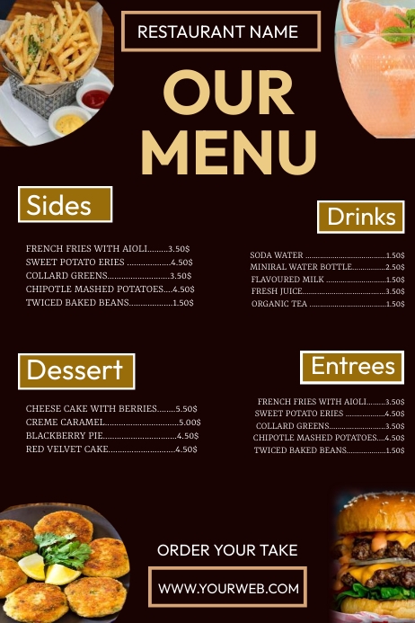 Menu flyer Template | PosterMyWall