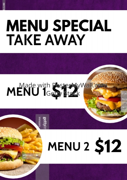 Copy of Menu Flyer Poster Take Away Bistro | PosterMyWall