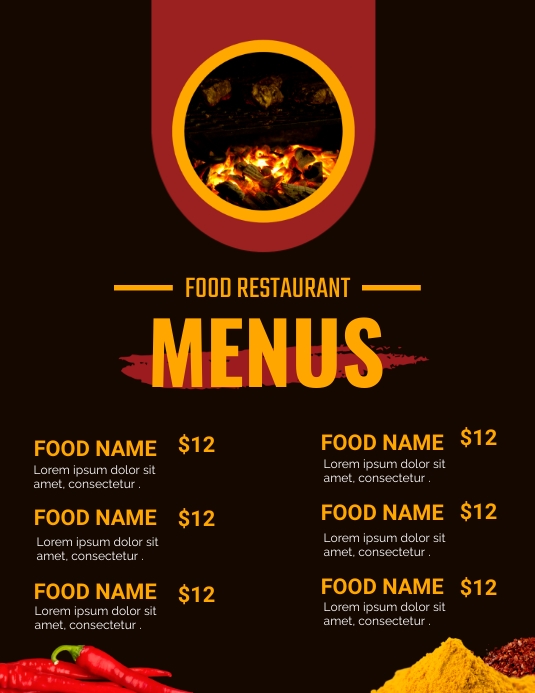 Menu flyer template | PosterMyWall