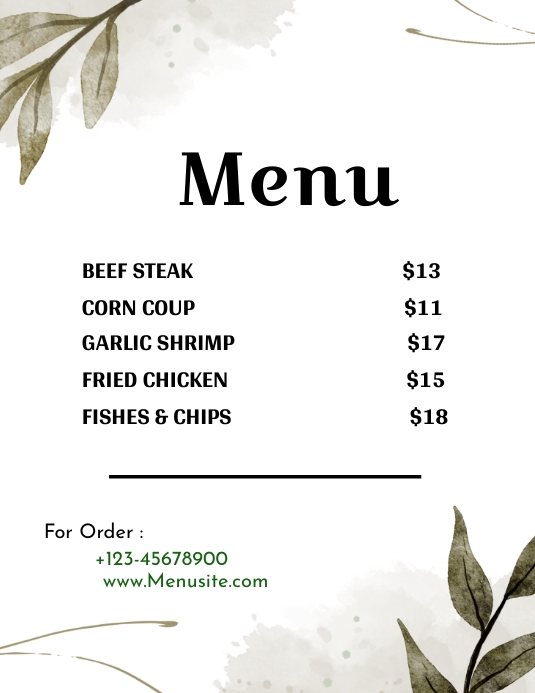 Menu flyer template | PosterMyWall