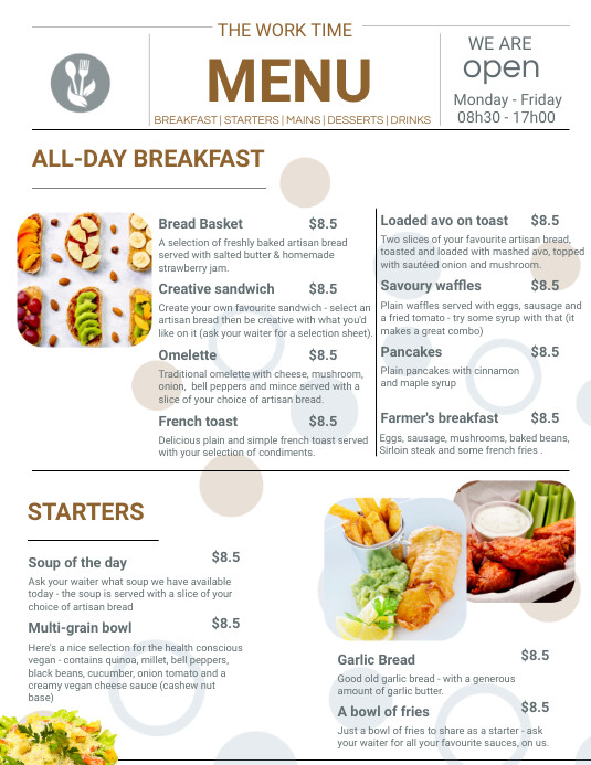 Menu flyer template | PosterMyWall
